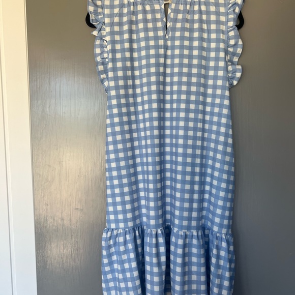 Dresses | Nwot Gingham Dress Blue And White | Poshmark